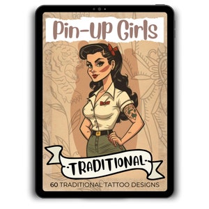 Traditional Tattoo Designs 'pin up Girls' Tattoo Flash Sheet Pdf ...