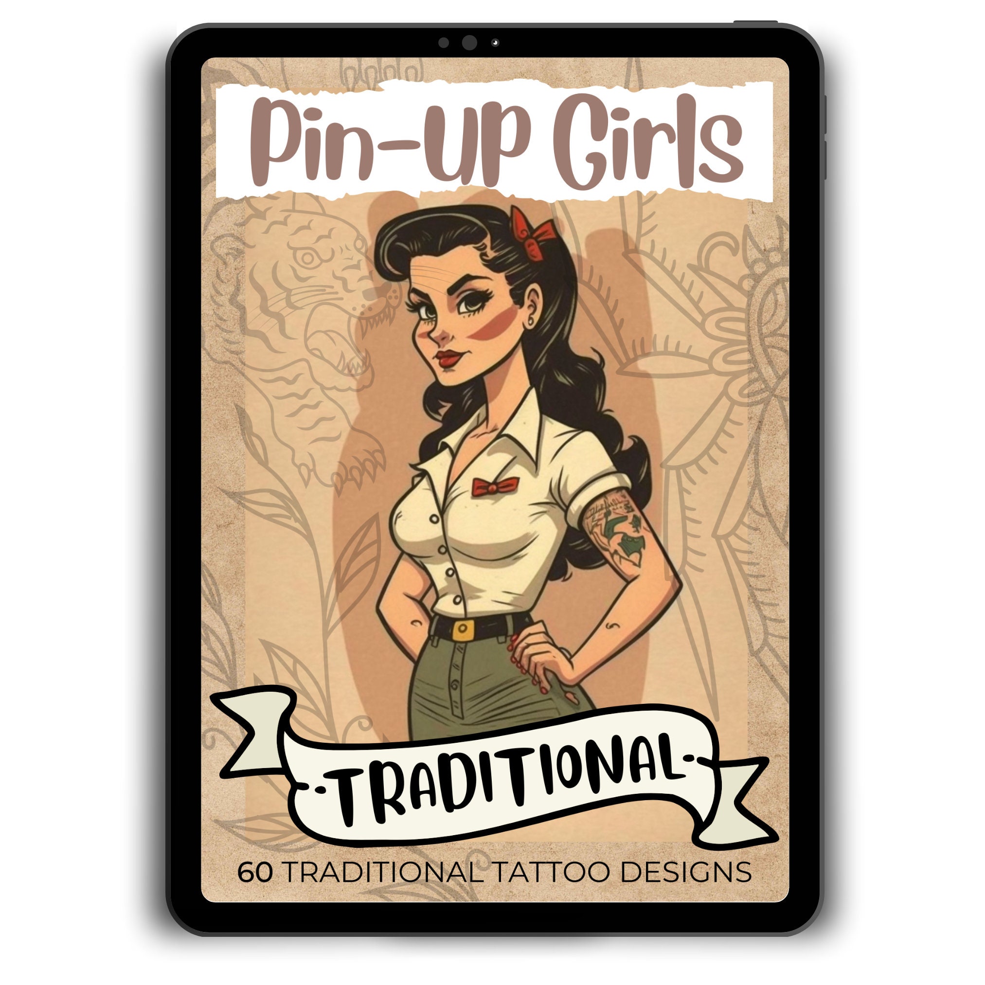 Traditional Tattoo Designs 'pin up Girls' Tattoo Flash Sheet Pdf ...