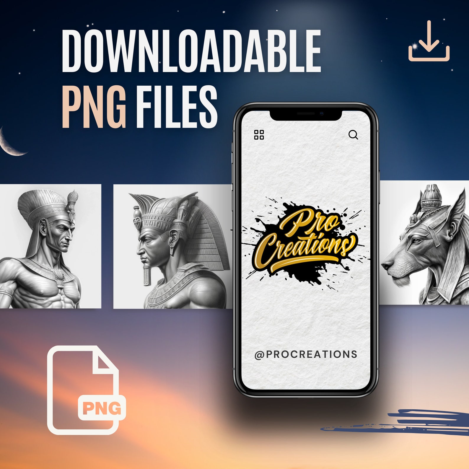 50 Egyptian Gods Procreate Brush Stamps: Tattoo Designs (digital ...