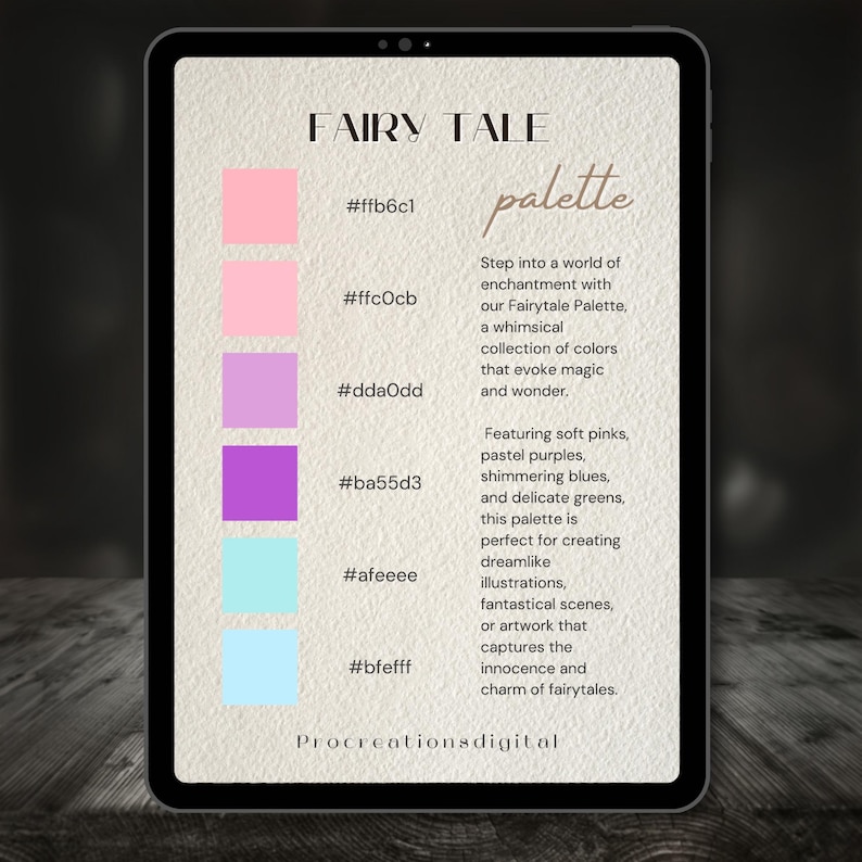 Fairy Tale Digital Color Palette – 30 Enchanting & Whimsical Shades for ...