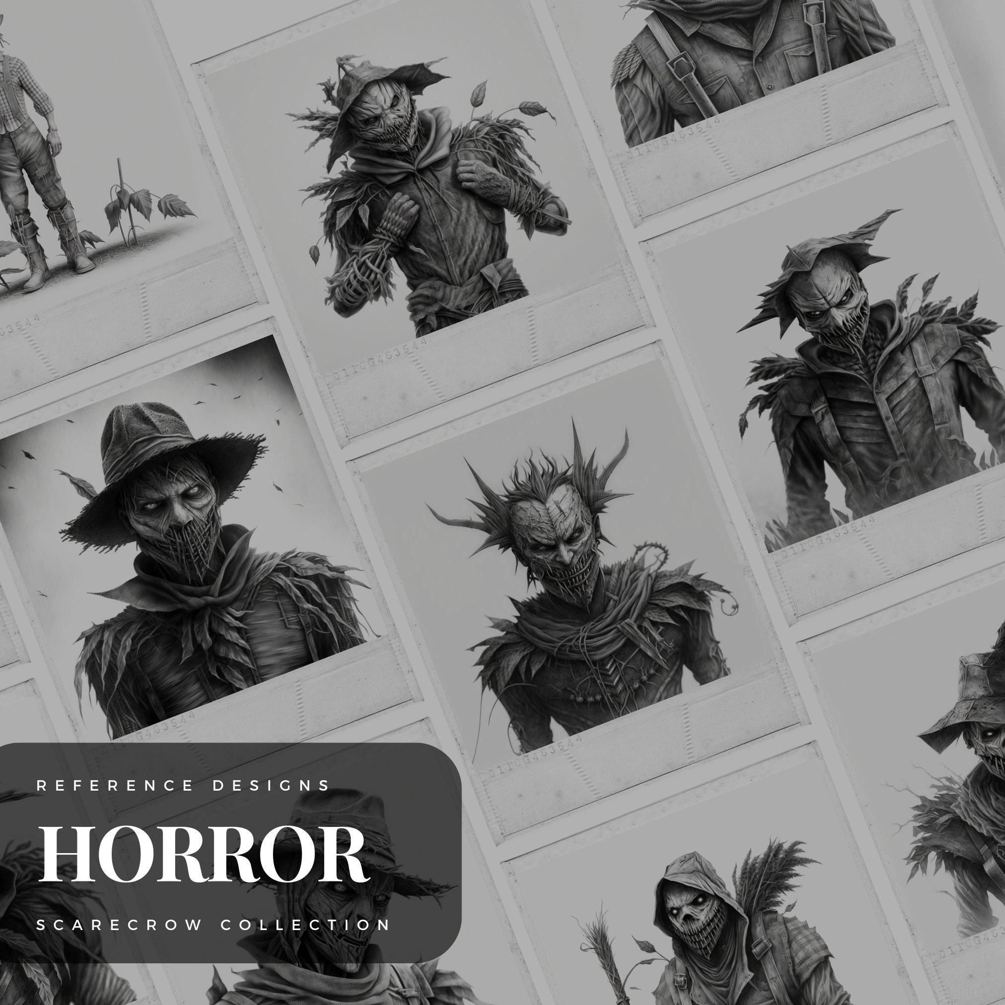 Scarecrow Tattoo Designs: 50 Procreate Brush Stamps (PDF E-book) - Etsy