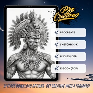 50 Aztec Gods Procreate Brush Stamps Tattoo Designs Digital Art ...