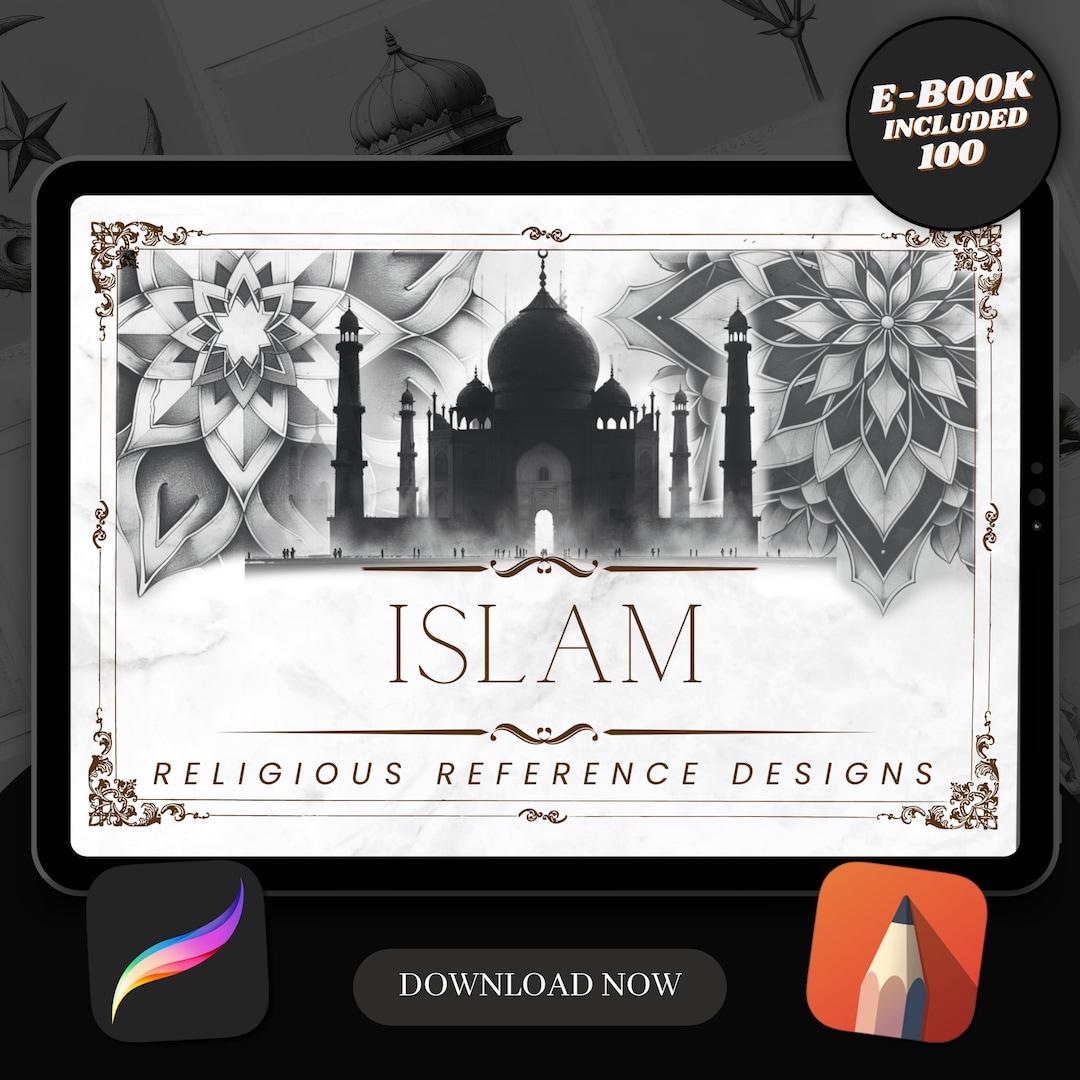 100 Islamic Procreate Brush Stamps | Tattoo Designs | Digital Art ...