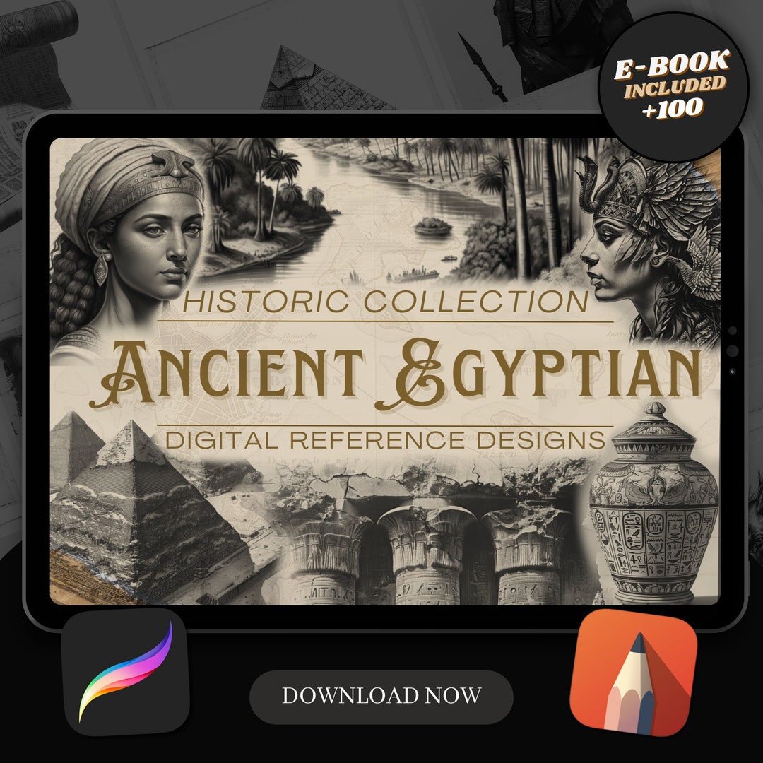 100 Ancient Egyptian Procreate Brush Stamps | Tattoo Designs | Digital Art | Procreate Brushes ...