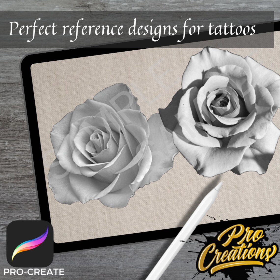 Rose Procreate Brush Set Unique Tattoo Stamp Brushes - Etsy