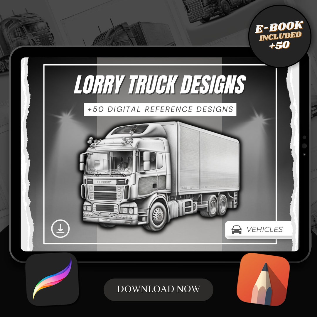 Lorry Truck Procreate Brush Stamps: 50 Tattoo Designs (digital Download ...
