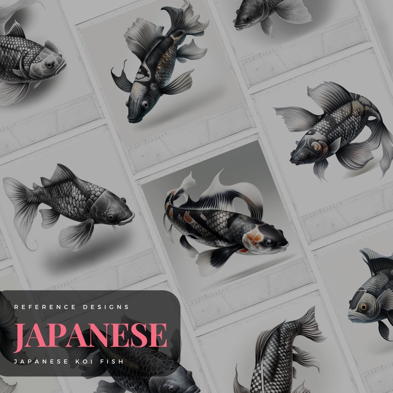 50 Japanese Koi Fish Procreate Brush Stamps: Tattoo Designs (digital ...