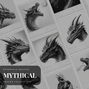 50 Dragon Procreate Brush Stamps: Tattoo & Digital Art Designs (digital ...
