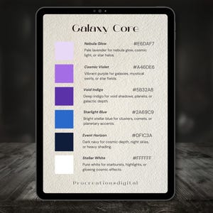Galaxy Core Procreate Color Palette – 30 Cosmic Neon Tones for Tattoo ...