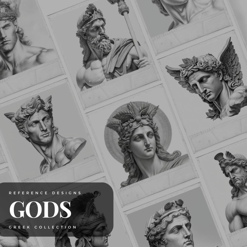 100 Greek Gods Procreate Brush Stamps Tattoo Designs Digital Art ...