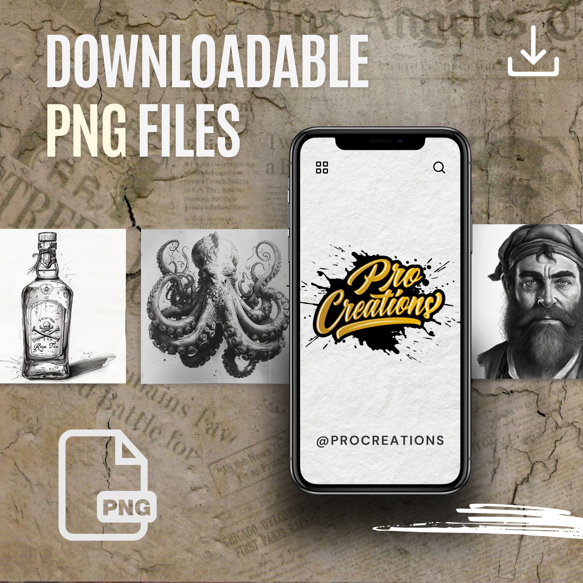 100 Pirate Age Procreate Brush Stamps Tattoo Designs Digital Art ...