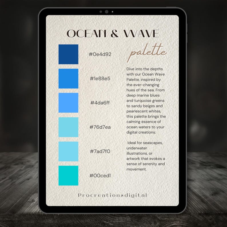 Ocean Water Procreate Color Palette – 30 Serene & Vibrant Shades ...