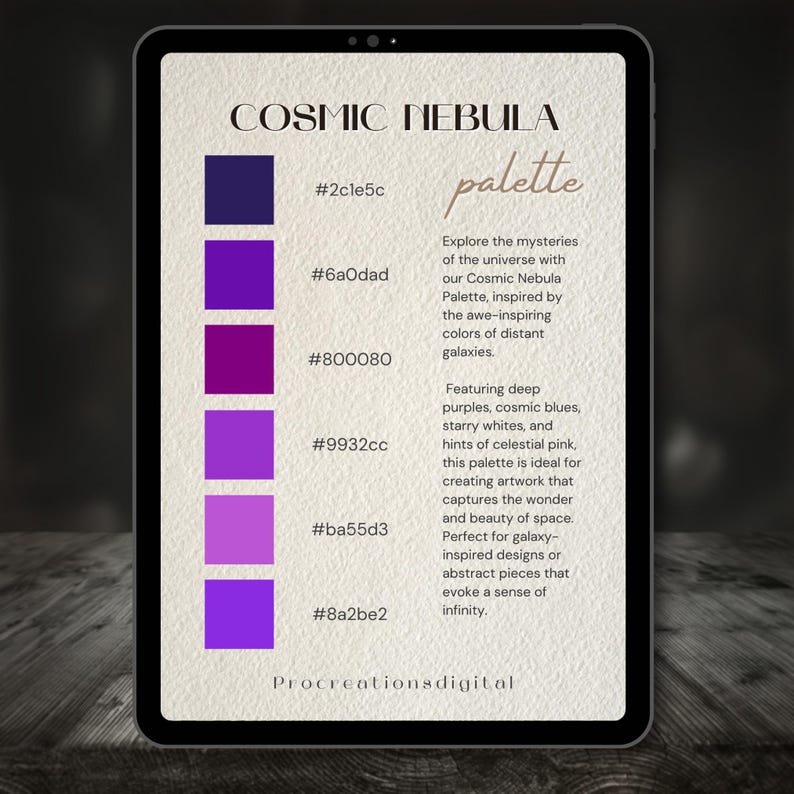 Cosmic Nebula Digital Color Palette – 30 Galactic Hues for Out-of-this ...