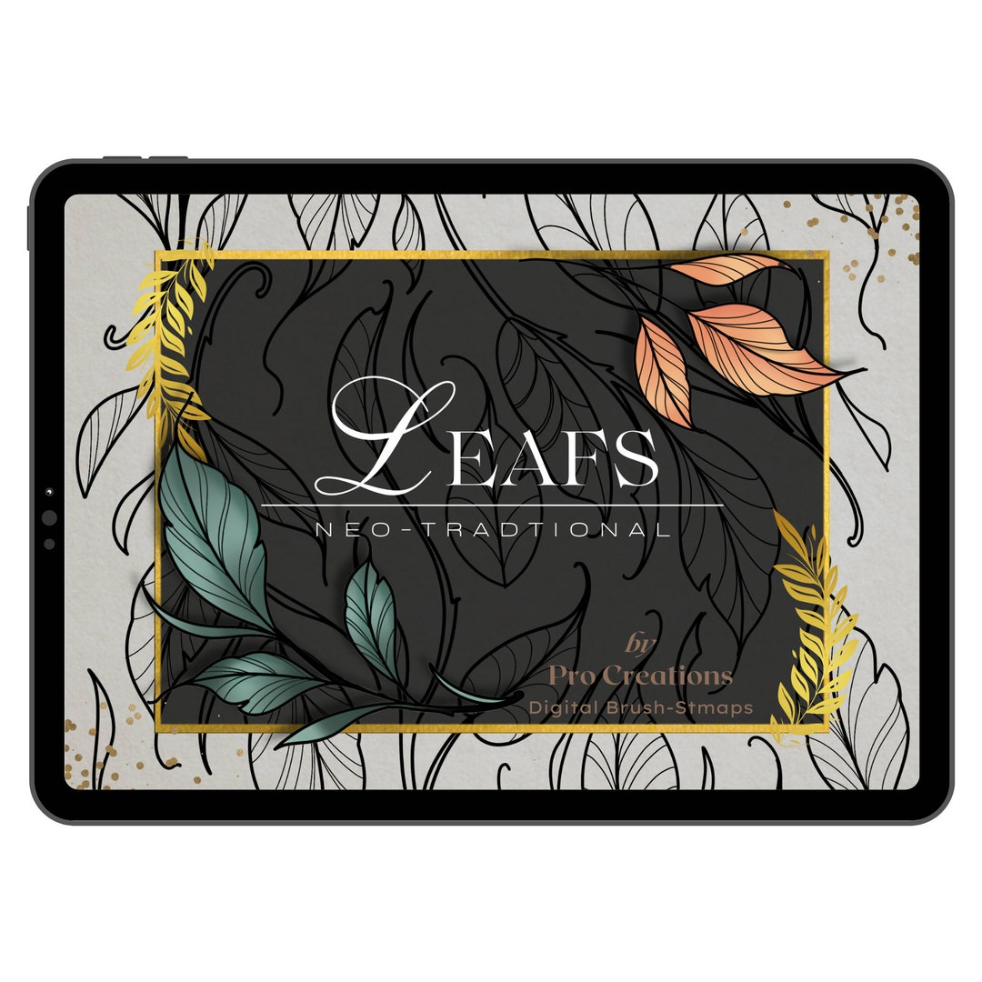 Neo Traditional Leaf Tattoo Procreate Brush Set (digital Download) - Etsy