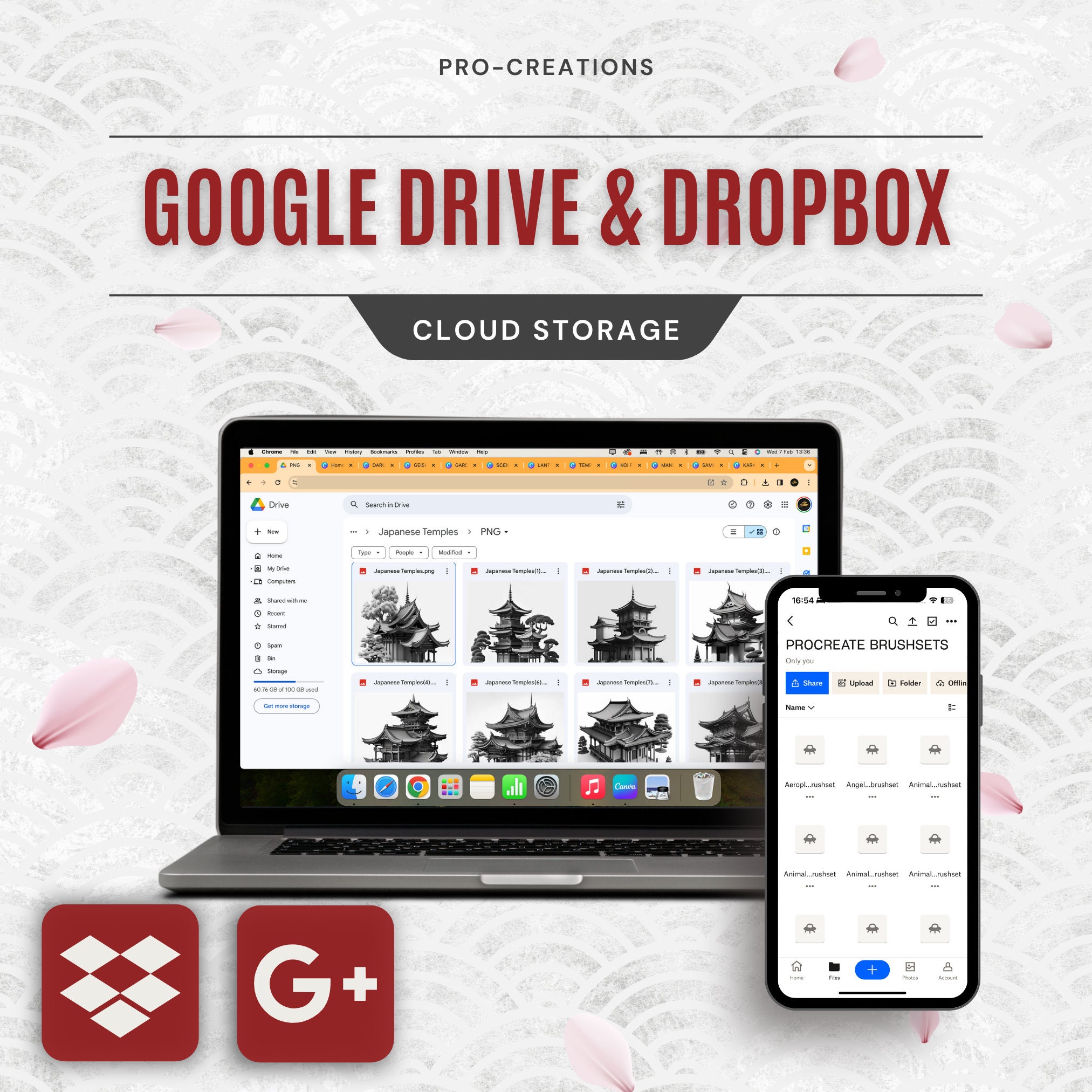 50 Japanese Temple Procreate Brush Stamps Tattoo Designs Digital Art ...