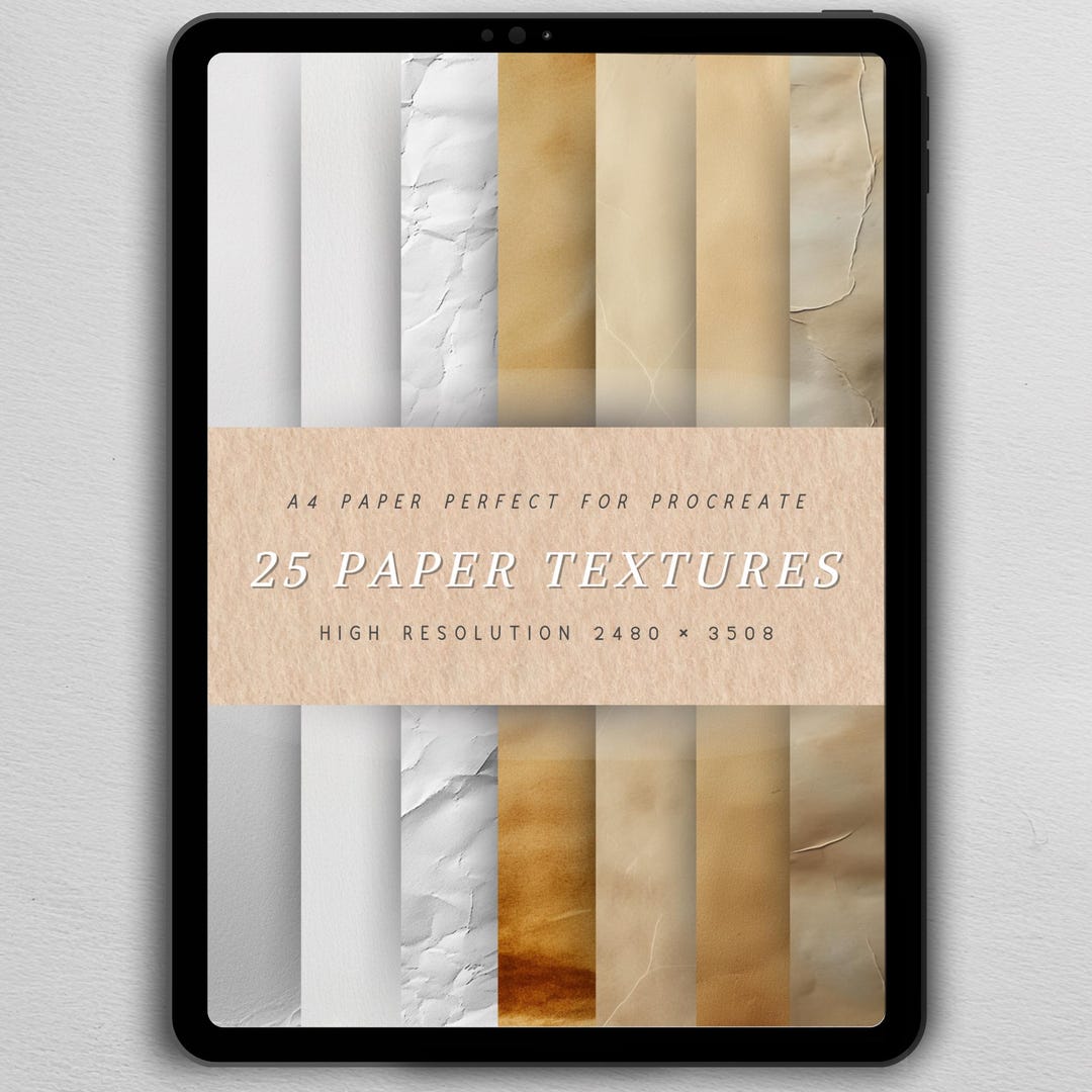 Paper Texture Set for Procreate & Digital Art – 25 High-resolution ...