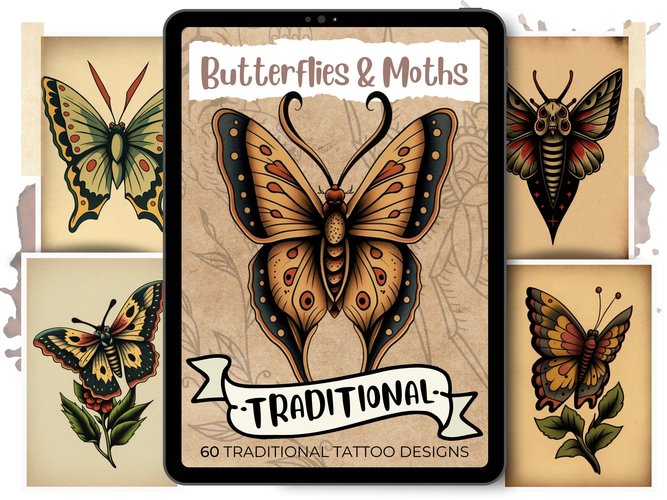 Traditional Tattoo Designs 'butterflies' Tattoo Flash Sheet Pdf ...