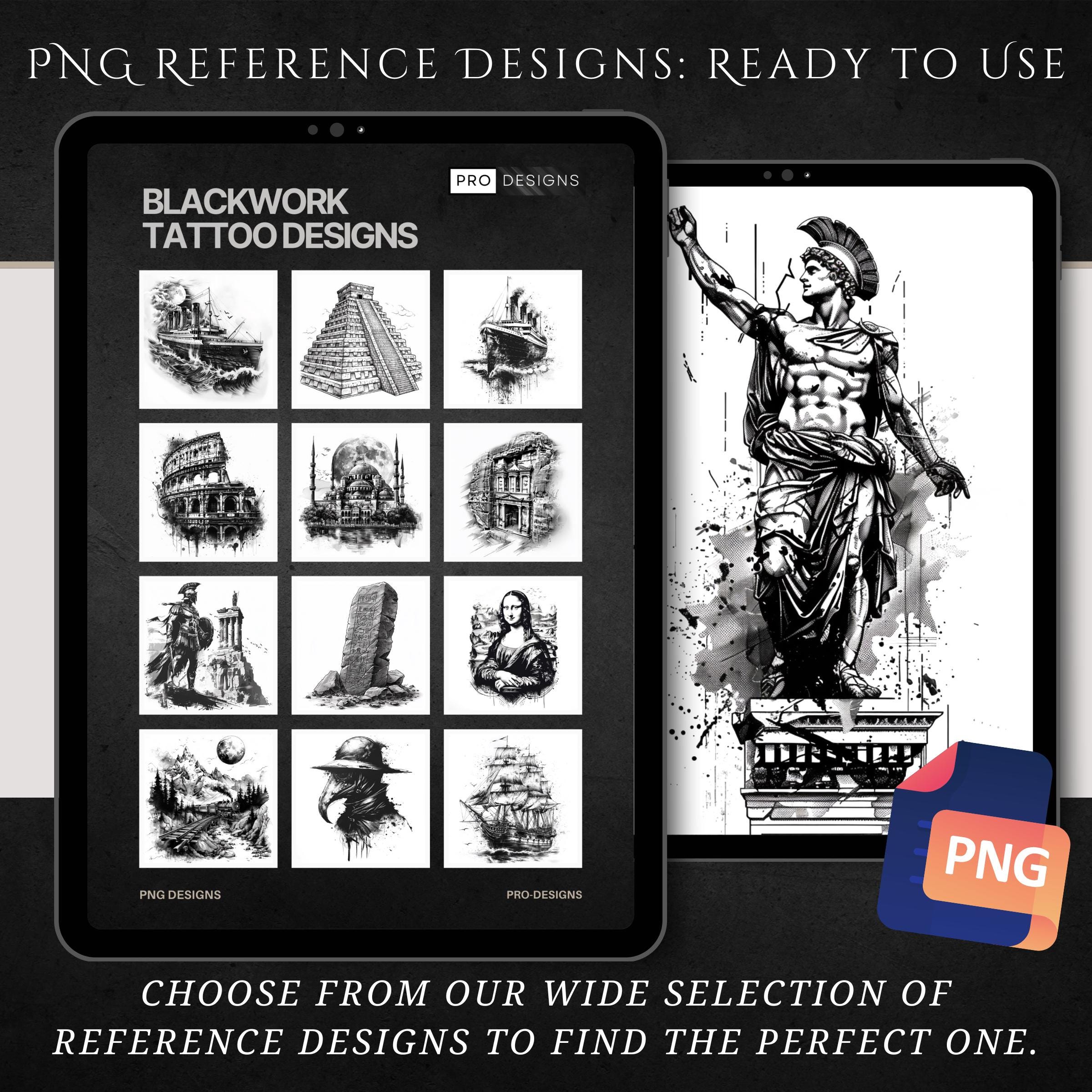 Blackwork History Tattoo Designs: Procreate & Sketchbook Brushes (100 ...