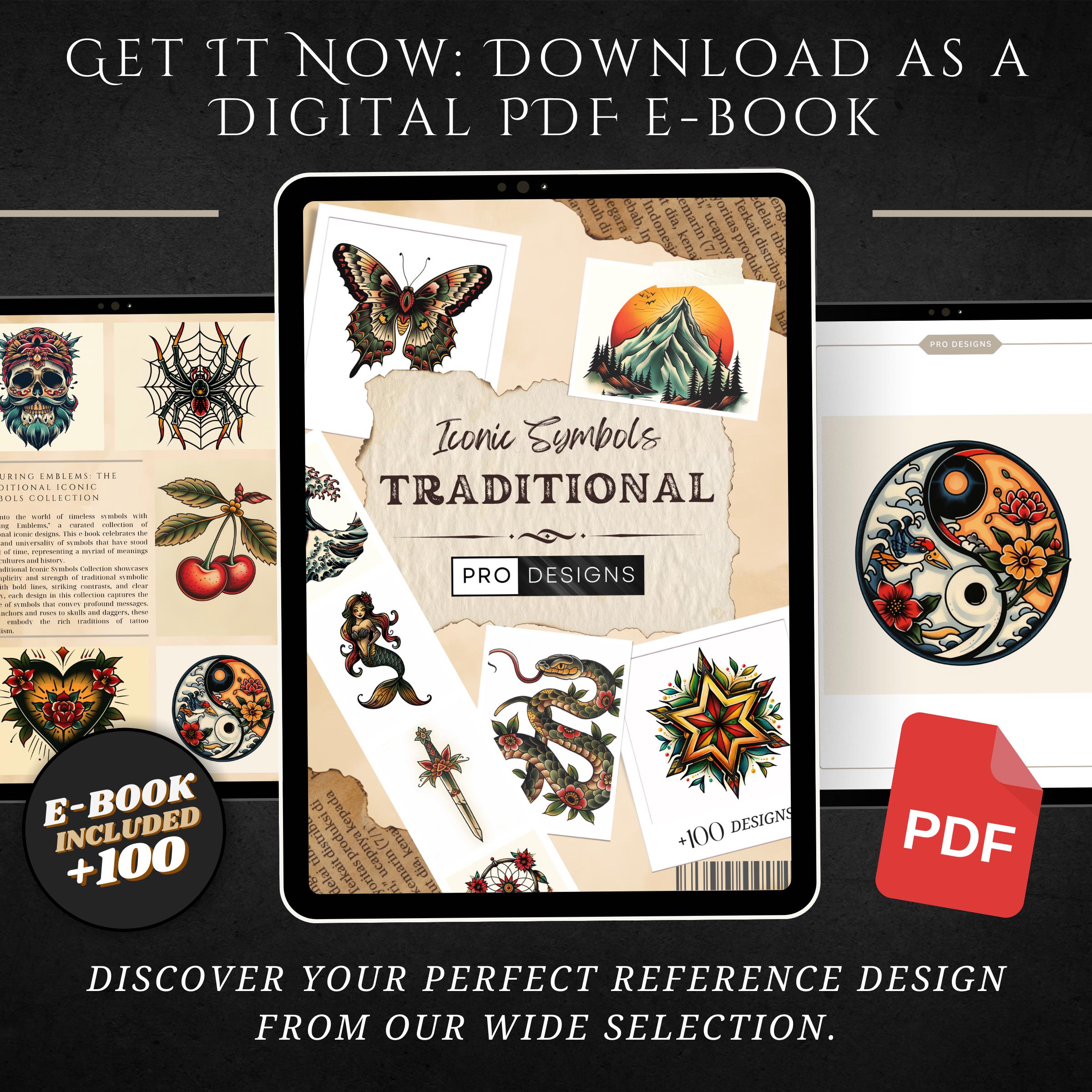 Traditional Iconic Symbols Tattoo Designs - Procreate & Sketchbook ...