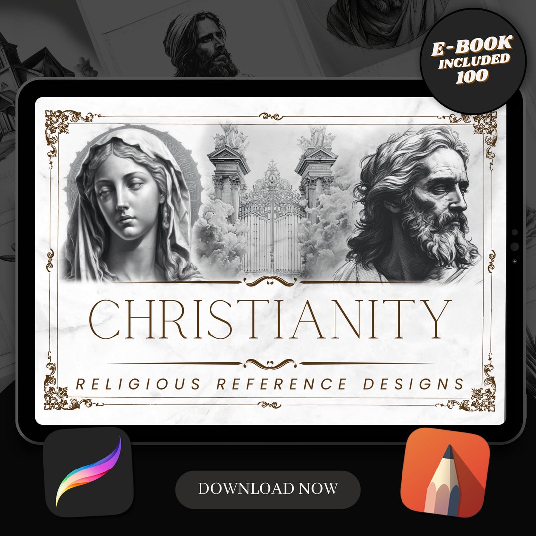 100 Christianity Procreate Brush Stamps | Tattoo Designs | Digital Art ...