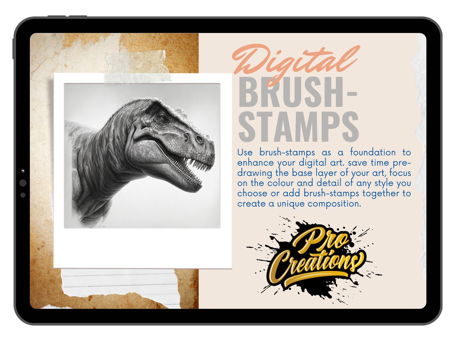 Animal Head Procreate Brush Stamps dinosaurs 60 Tattoo Designs ...