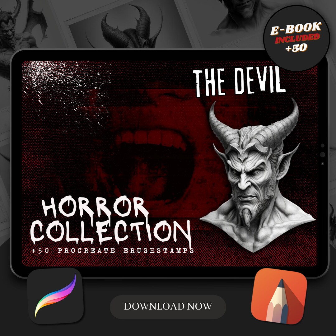 50 Devil Procreate Brush Stamps | Tattoo Designs | Digital Art ...