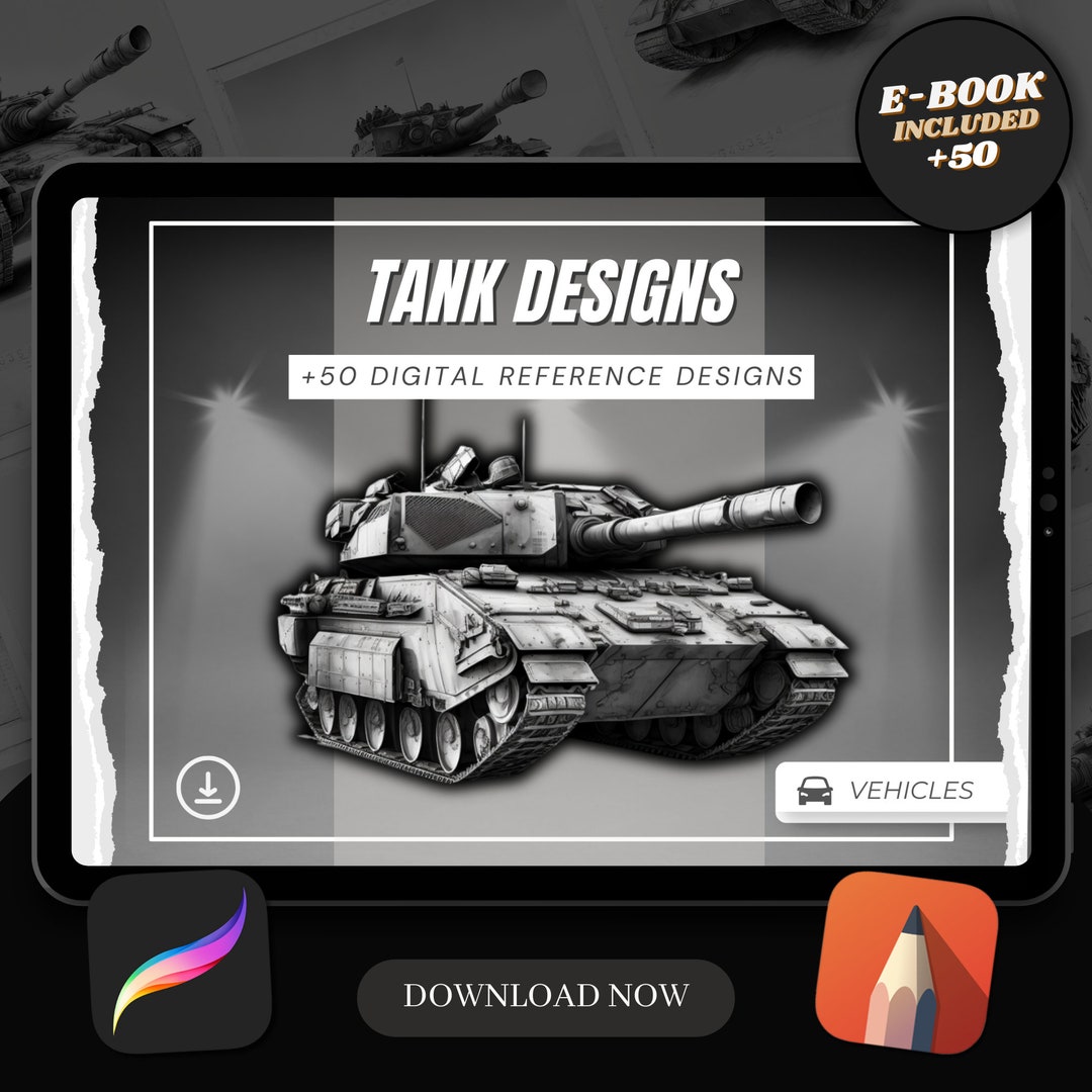 50 Army Tank Procreate Brush Stamps | Tattoo Designs | Digital Art ...