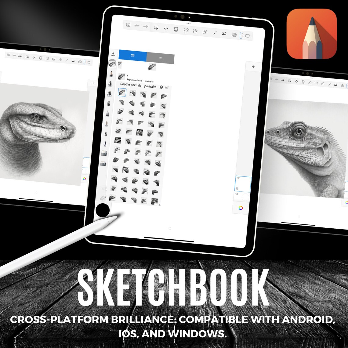 Animal Head Procreate Brush Stamps reptile 100 Tattoo Designs Available ...