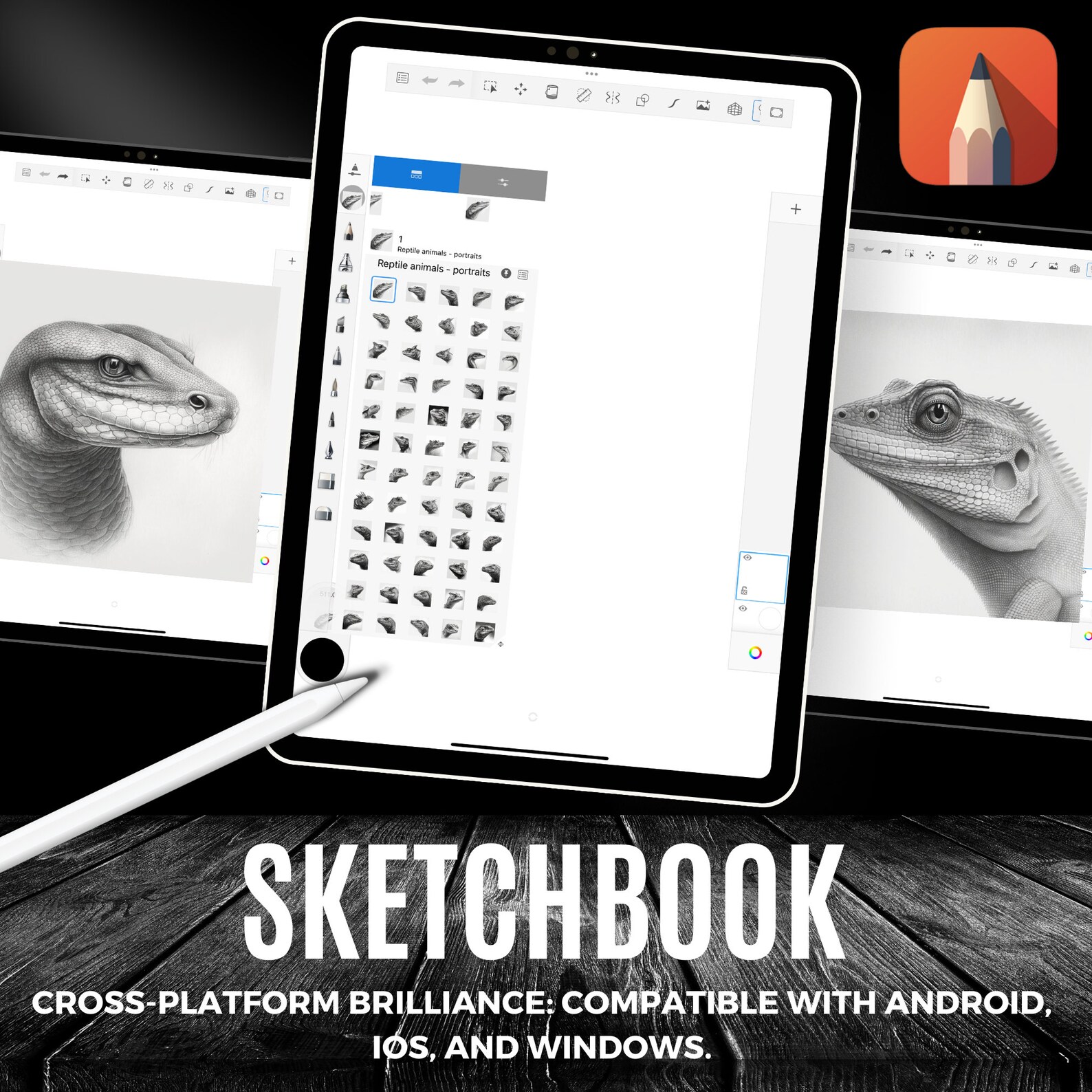 Animal Head Procreate Brush Stamps reptile 100 Tattoo Designs Available ...