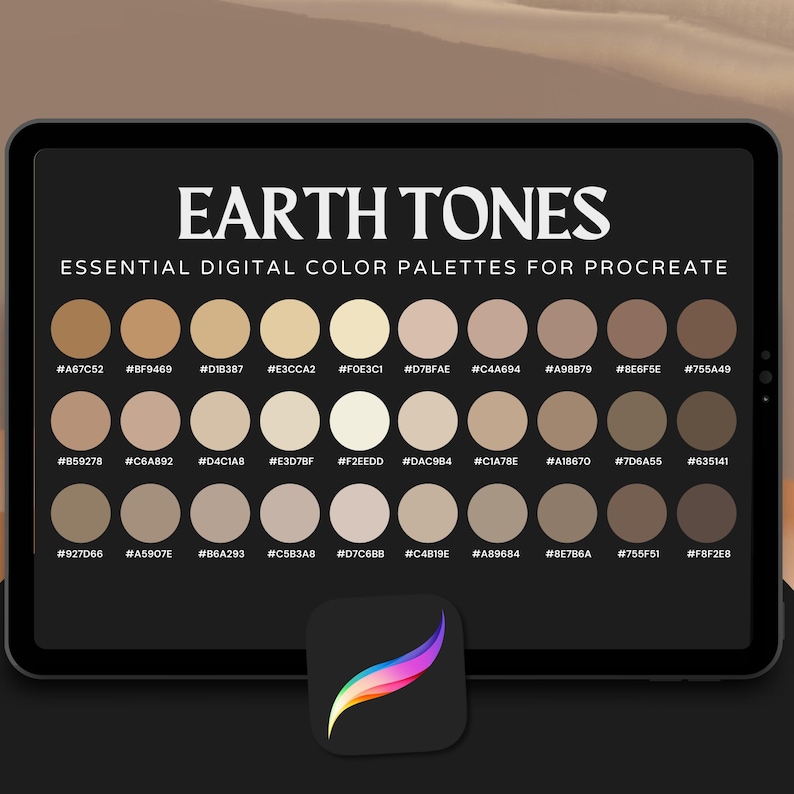 Earth Tones Digital Color Palette – 30 Warm & Natural Shades for ...