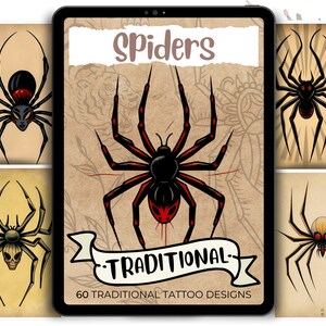 Traditional Tattoo Designs 'spiders' Tattoo Flash Sheet Pdf ...