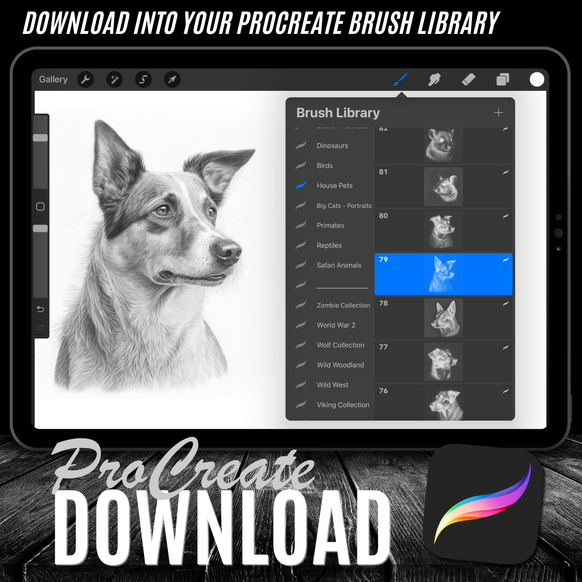 Animal Head Procreate Brush Stamps pets 100 Tattoo Designs Available as ...
