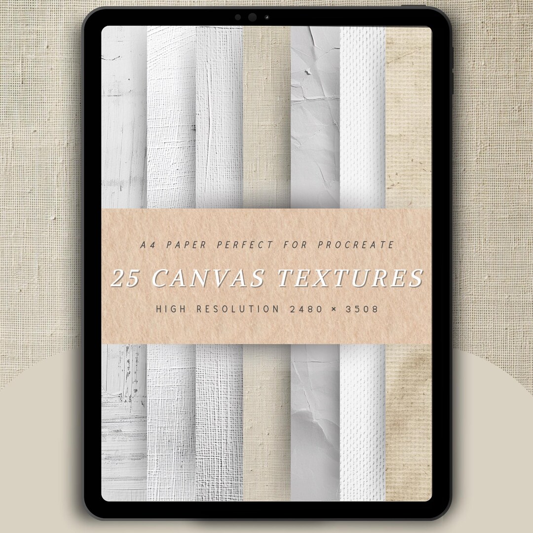 Canvas Texture Set for Procreate & Digital Art – 25 High-resolution ...