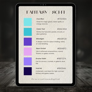 Fantasy & Sci-fi Tattoo Colour Palette for Procreate – 30 Surreal Ink ...