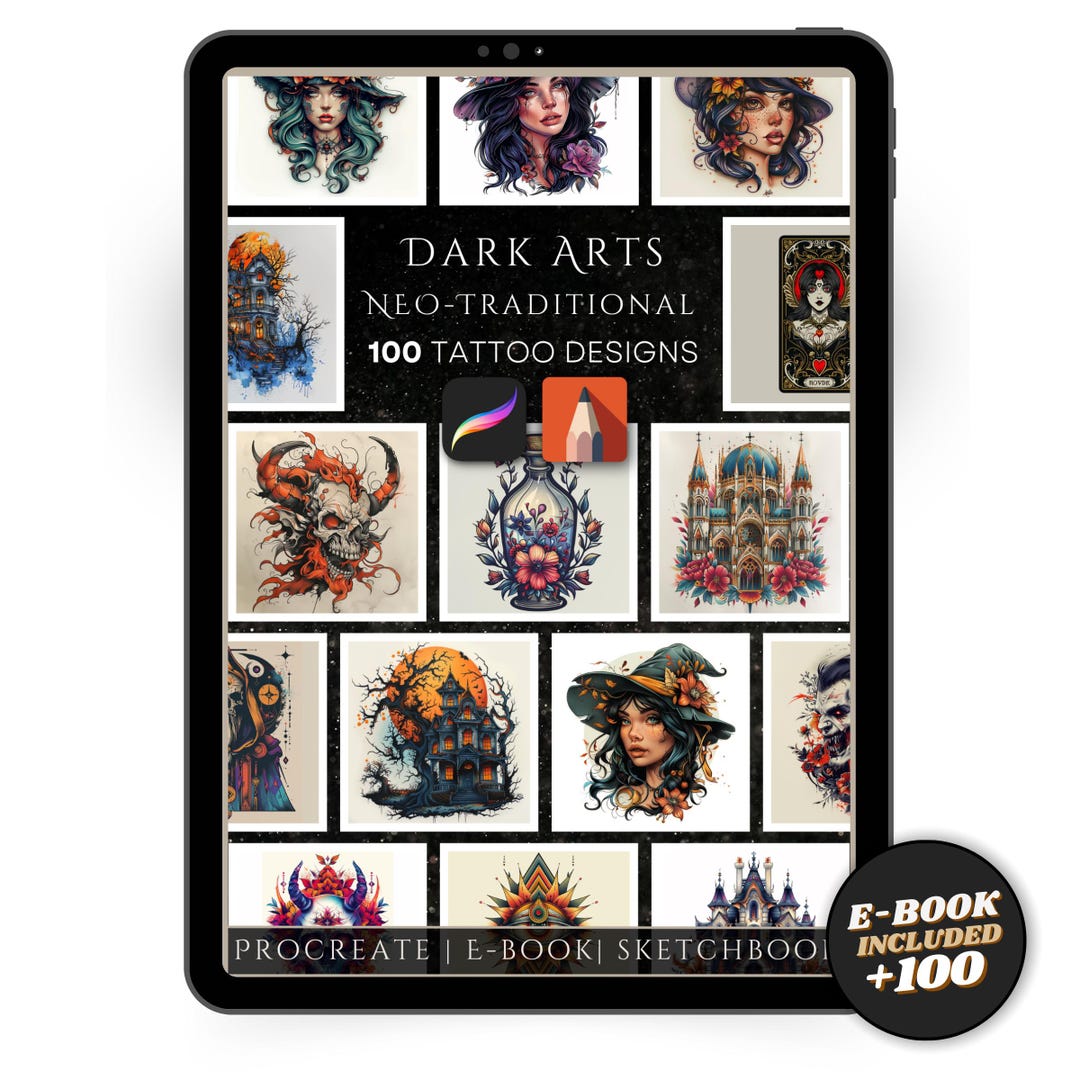Neo-traditional Dark Arts Pack – 100 Haunting Tattoo Designs for ...