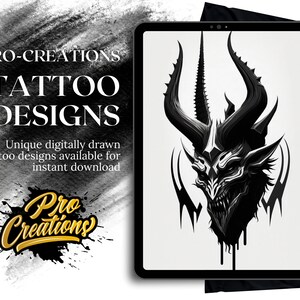 Blackwork Tattoo Designs 'devils' Tattoo Flash Sheet PDF Downloadable ...