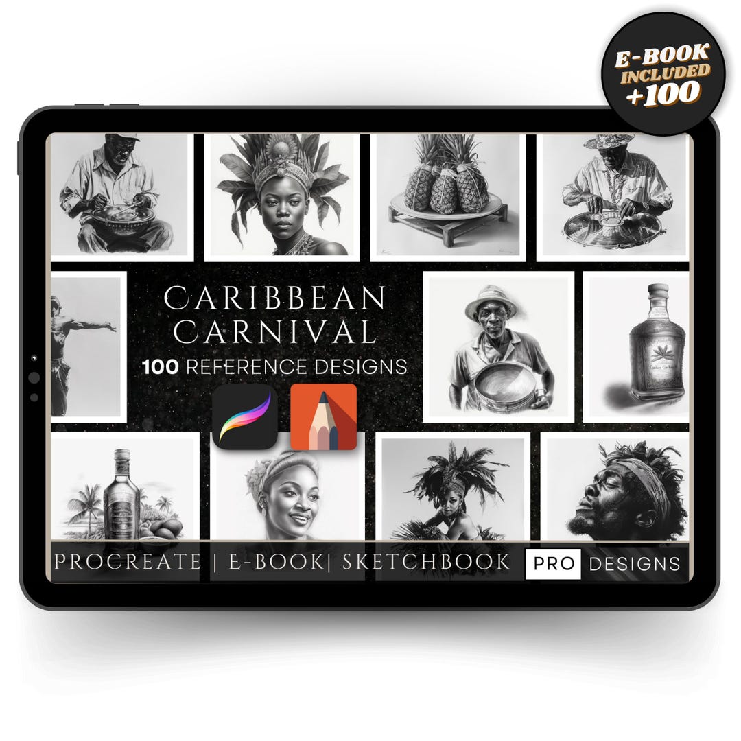 Caribbean Carnival Tattoo Sketches: 100 Festival Designs (PNG & PDF ...