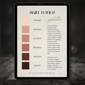 Skin Tones Procreate Color Palette – 30 Realistic Shades for Digital ...