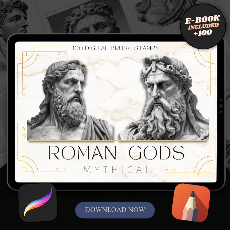 Roman Gods Procreate Brush Stamps: Tattoo Designs (digital Download ...