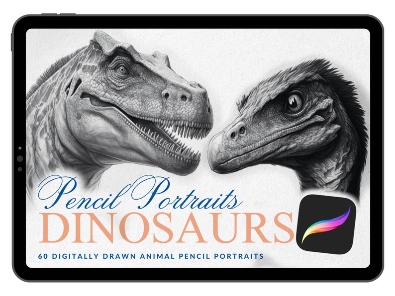 Animal Head Procreate Brush Stamps dinosaurs 60 Tattoo - Etsy