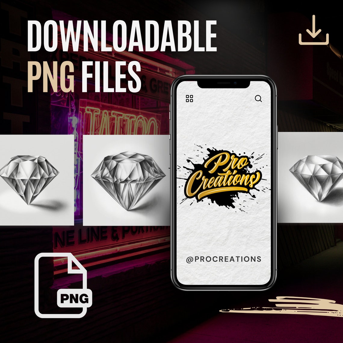 100 Diamond Procreate Brush Stamps Tattoo Designs Digital Art Procreate ...