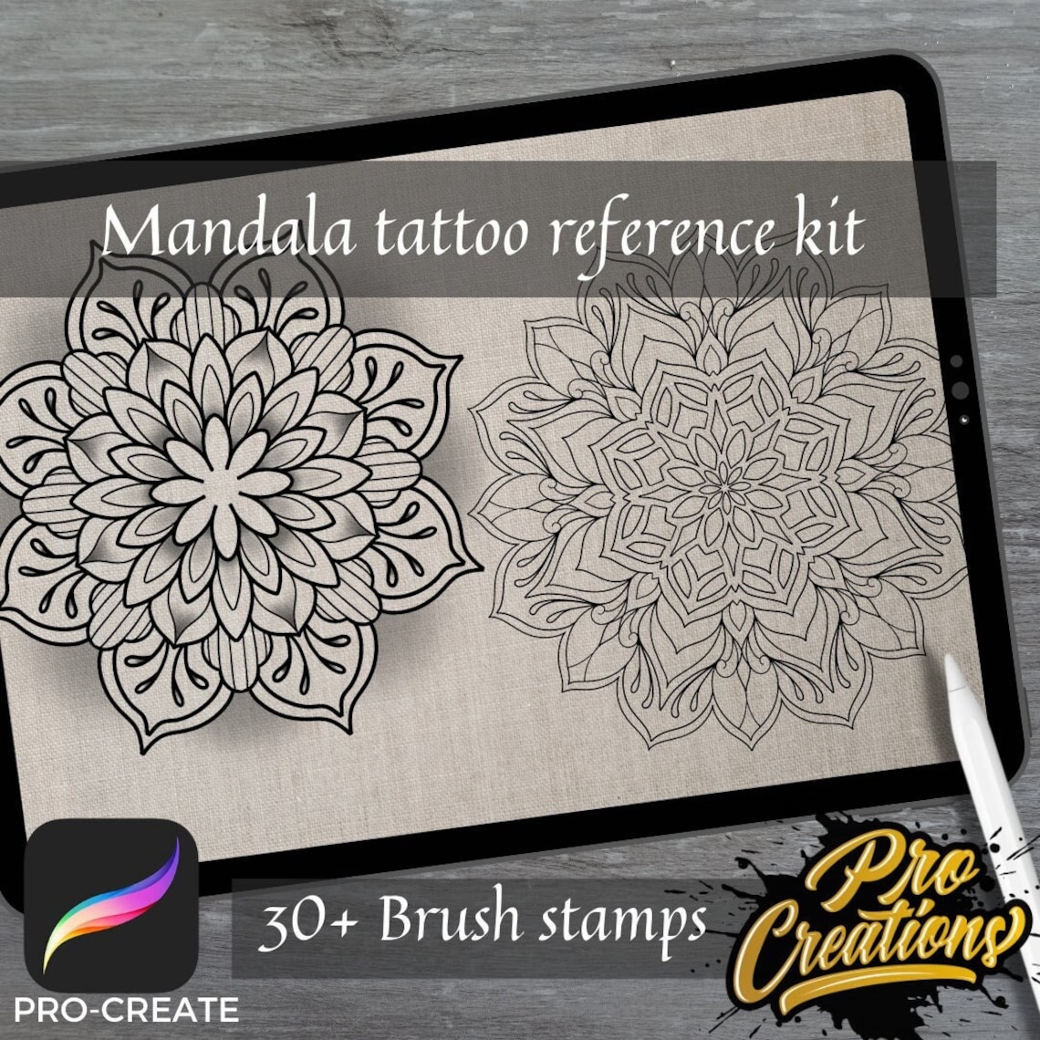 Mandala Procreate Brush Set Ornamental Tattoo Stamp | Etsy