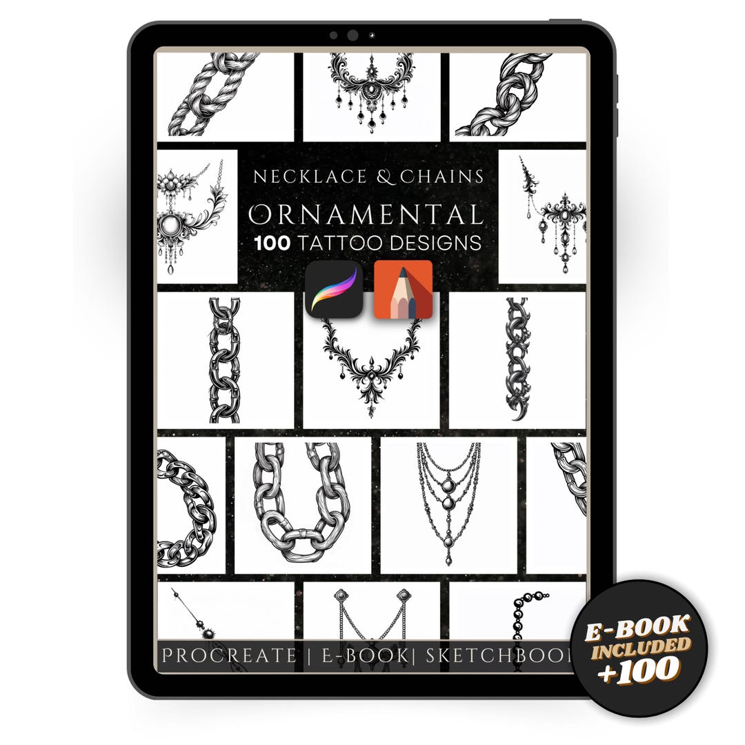 Ornamental Necklace and Chains Tattoo Designs - 100 Intricate Jewelry ...