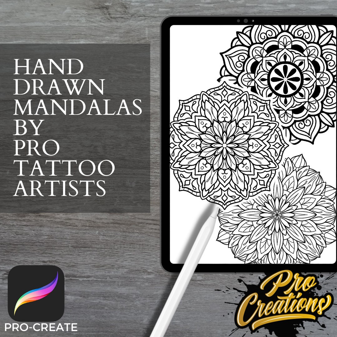 Mandala Procreate Brush Set Ornamental Tattoo Stamp - Etsy