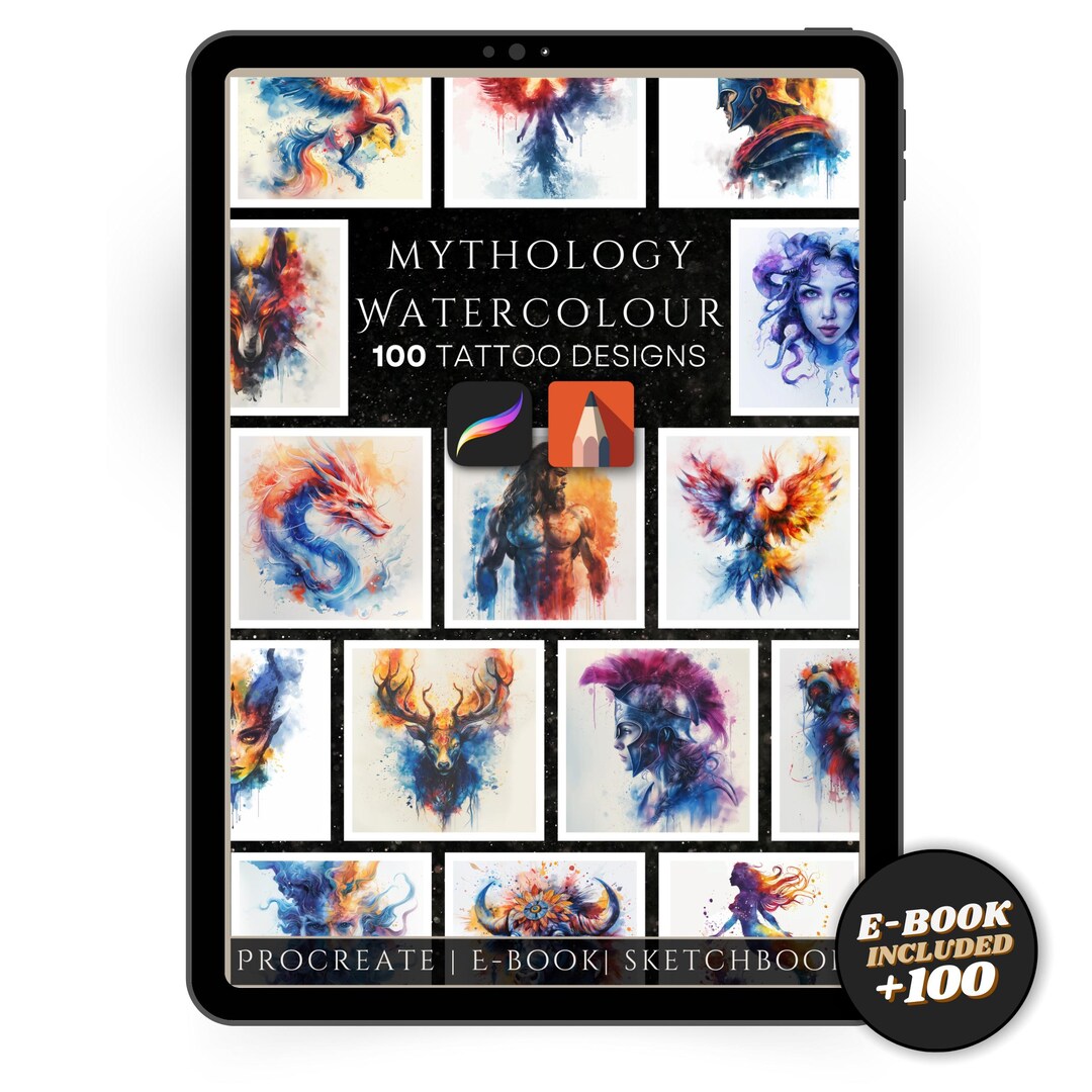 Watercolour Mythology Pack – 100 Enchanting Tattoo Designs for ...