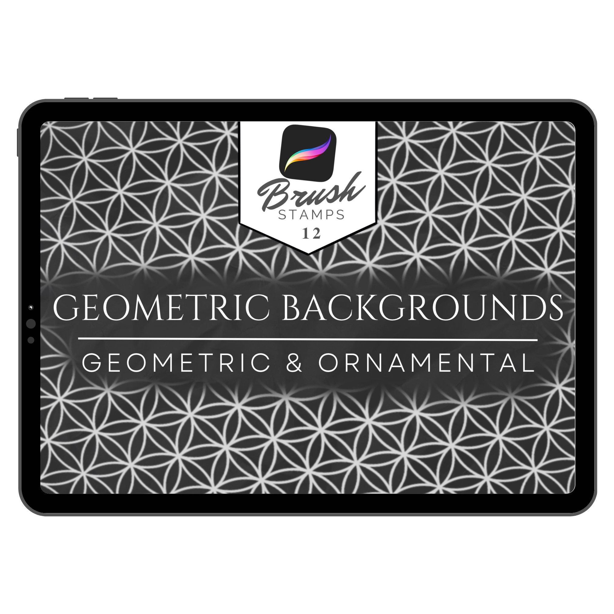 12 Geometric Backgrounds Procreate Brush Set Geometric - Etsy