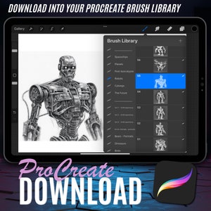 100 Robot Procreate Brush Stamps | Tattoo Designs | Digital Art ...