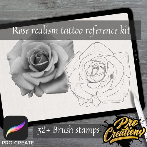 Rose Procreate Brush Set Unique Tattoo Stamp Brushes - Etsy