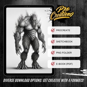 50 Swamp Creature Procreate Brush Stamps: Horror Tattoo Designs ...