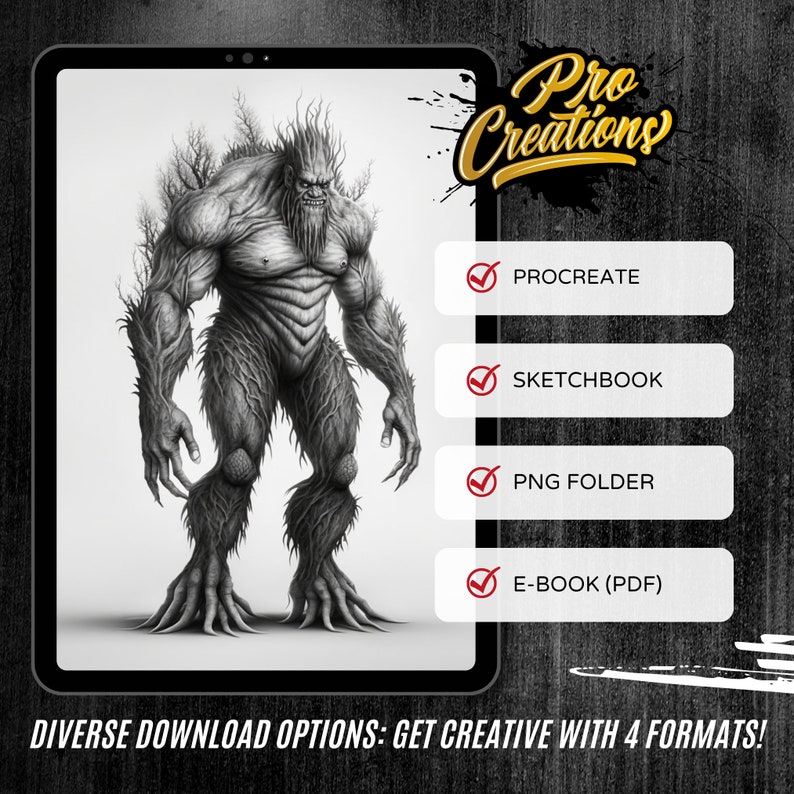 50 Swamp Creature Procreate Brush Stamps: Horror Tattoo Designs (digital Art) - Etsy